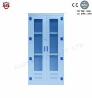 China Blue Corrosive Storage Cabinet 900x600x1800mm with Dual Doors and 50mm Spill Containment for sale