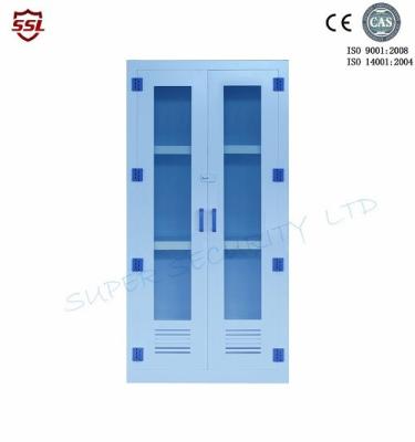 China Blue Corrosive Storage Cabinet 900x600x1800mm with Dual Doors and 50mm Spill Containment for sale
