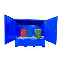 China 6 Drum 55 Gallon Flammable Storage Cabinet Steel Hazardous Material Safety Cabinet 3600L Spill Capacity for sale