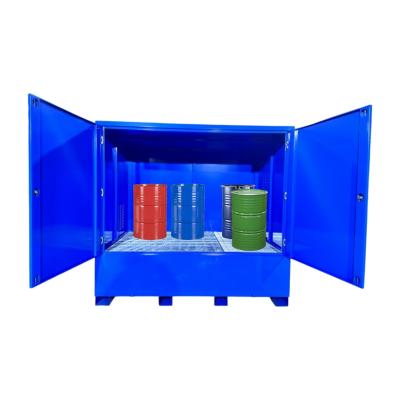 China 6 Drum 55 Gallon Flammable Storage Cabinet Steel Hazardous Material Safety Cabinet 3600L Spill Capacity for sale