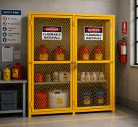 China Heavy Duty Gas Cylinder Storage Cabinet 14 Gauge Steel 31x30x35 in for LPG Flammable for sale