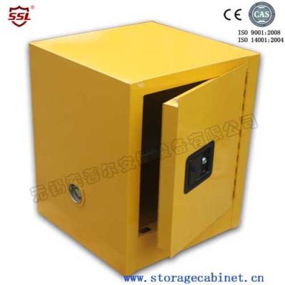 China 4 Gallon Flammable Chemical Storage Cabinet Yellow Bench Top 16 Gauge Steel for sale