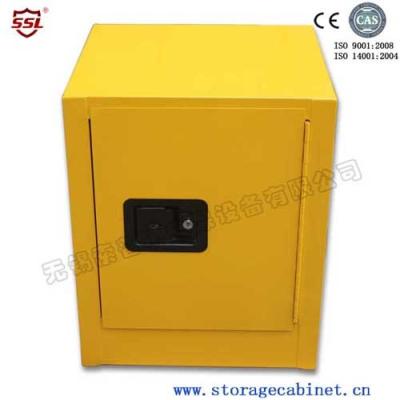 China 4 Gallon Bench Top Flammable Storage Cabinet 560x430x430mm Yellow Steel for sale