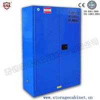 China Blue Chemical Liquid Sulfuric Corrosive Storage Cabinet 45 Gallon 2 Door Iron Steel for sale