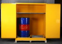 China Hazardous Flammable Storage Cabinet for 2×55 Gallon Drums - 65×59×34 Inch Safety Cabinet with Leak-Proof Sump for sale