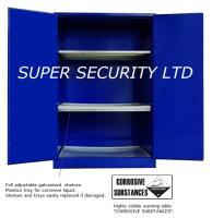 China 45-Gallon 2-Door Corrosive Safety Storage Cabinet with 3 Plastic Trays - OSHA NFPA Compliant for sale