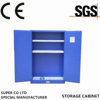 China Blue Chemical Liquid Sulfuric Corrosive Storage Cabinet 45 Gallon 2 Doors for sale