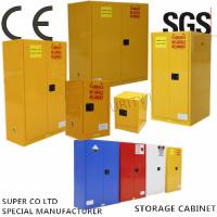 China Vertical Drum Hazardous Flammable Storage Cabinet 60 Gallon Fully Welded 1.2mm Steel FM OSHA Compliant for sale