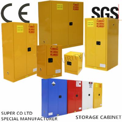 China Vertical Drum Hazardous Flammable Storage Cabinet 60 Gallon Fully Welded 1.2mm Steel FM OSHA Compliant for sale