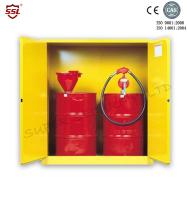 China Steel Hazardous Chemical Drum Corrosive Storage Cabinet 114-340L 3-Point Self-Latching for Flammable Liquids for sale