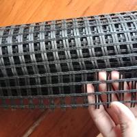 China Durable Fiberglass Geogrid Pavement Reinforcement Long Life Geosynthetic Material for sale