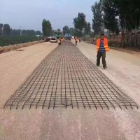 China High Strength Low Elongation Fiberglass Geogrid Asphalt Reinforcement Road Construction for sale