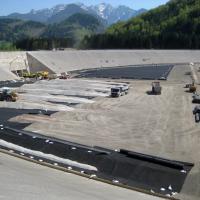 China Geotextile is a water permeable geosynthetic material made of synthetic fibers by needling or weaving Geotextile is one new material of geosynthetics The finished product is cloth like with a width for sale