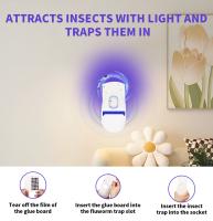 China JZ Pest Control Indoor Household Plug in Style UVA LED Blue Light Electric Power Automatic Fly Catcher for sale