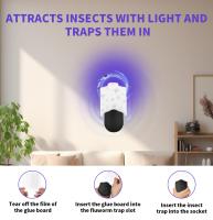 China JZ New Arrival Indoor UV Light Human Harless Plug in Sticky Bug Zapper Mosquito Killing Glue Trapper for Indoor for sale