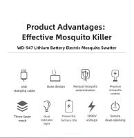 China JZ UV Light 3000V High Power 2-in-1 Rechargeable Pest Control Fly Catcher Anti Mosquito Killer Lamp Mosquito Swatter for sale