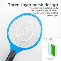 China JZ 3300V High LED Light Bug Zapper Electric Anti-Fly Mosquito Killer Lamp Swatter Three Layers Mesh Battery Operated Fly Catcher for sale