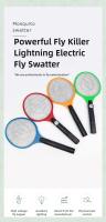 China JZ 3300V High LED Light Bug Zapper Electric Anti-Fly Mosquito Killer Lamp Swatter Three Layers Mesh Battery Operated Fly Catcher for sale