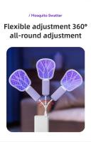 China JZ 3 in 1 USB Type Portable Mosquito Lamp with Night Light and High Voltage Swatter Safe Wet Bug Zapper Solid State for sale