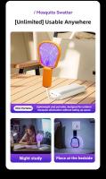 China JZ 3 in 1 USB Type Portable Mosquito Lamp with Night Light and High Voltage Swatter Safe Wet Bug Zapper Solid State for sale