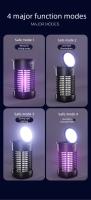 China 3-in-1 3000V Rechargeable Indoor Eco-Friendly Folding Suspensible 360-degree Al-round Mosquito Control Light Mosquito Killer for sale