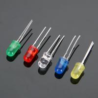 China LED Light-Emitting Diode F5 Round-Tip Red Emitting Red Short Leads 5mm Green Emitting Green Long Leads with Flange F5 Through-Hole High-Brightness Lamp Bead for sale