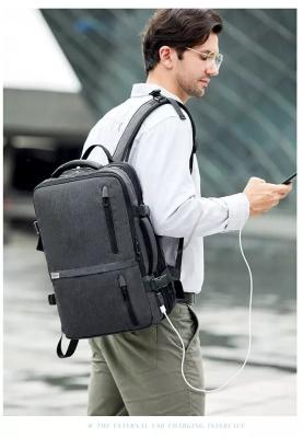 China Durable Black Polyester Men Business Backpack Casual Style 0.6kg Weight for sale