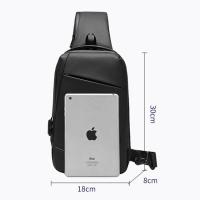China Black Gray 5L Shoulder Crossbody Mens Chest Sling Bag 0.53KG for sale