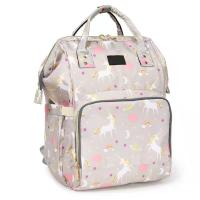 China Fashion Backpack Multi-functional Print Mother Bag Large Capacity Baby Diaper Bag With Stroller Strap For Mom for sale