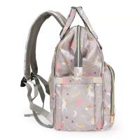 China Fashion Backpack Multi-functional Print Mother Bag Large Capacity Baby Diaper Bag With Stroller Strap For Mom for sale
