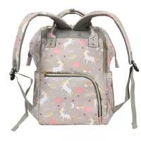 China Fashion Backpack Multi-functional Print Mother Bag Large Capacity Baby Diaper Bag With Stroller Strap For Mom for sale
