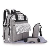 China Large Capacity Maternity Mummy Diaper Bag Multi-functional Travel Backpack with Stroller Strap with Changing Station for sale
