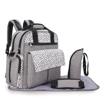 China Large Capacity Maternity Mummy Diaper Bag Multi-functional Travel Backpack with Stroller Strap with Changing Station for sale
