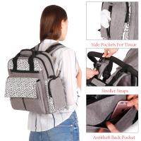China Large Capacity Maternity Mummy Diaper Bag Multi-functional Travel Backpack with Stroller Strap with Changing Station for sale
