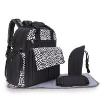 China Large Capacity Maternity Mummy Diaper Bag Multi-functional Travel Backpack with Stroller Strap with Changing Station for sale
