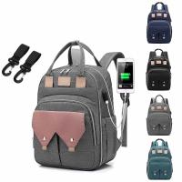 China Large Capacity Mom Baby Bag Multi-function Waterproof Outdoor Travel Diaper Bag With USB Charging For Baby Care for sale