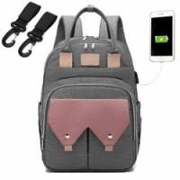 China Large Capacity Mom Baby Bag Multi-function Waterproof Outdoor Travel Diaper Bag With USB Charging For Baby Care for sale