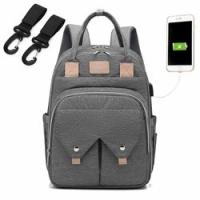 China Large Capacity Mom Baby Bag Multi-function Waterproof Outdoor Travel Diaper Bag With USB Charging For Baby Care for sale
