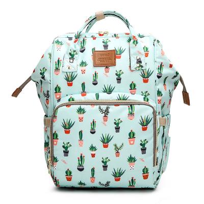 China Fashion Baby Diaper Bag Dust- resistant Waterproof Travel Backpack Cartoon Printed Storage Wet Dry Separate Backpack for sale