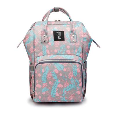 China FashionTravel Backpack Baby Large Capacity Mommy Diaper Bag Designer Nursing Bag floral insulated mummy Bag With Stroller Strap for sale
