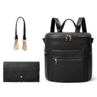 China OEM ODM Travel PU Leather Backpack Diaper Bags 31*18*33cm for sale