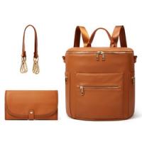 China OEM ODM Travel PU Leather Backpack Diaper Bags 31*18*33cm for sale