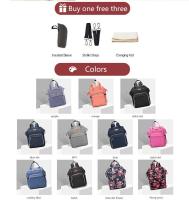 China Factory Hot Sell Diaper Bag Large Capacity Mommy Maternity Nappy Backpack with USB Stroller Hooks for Baby Car for sale