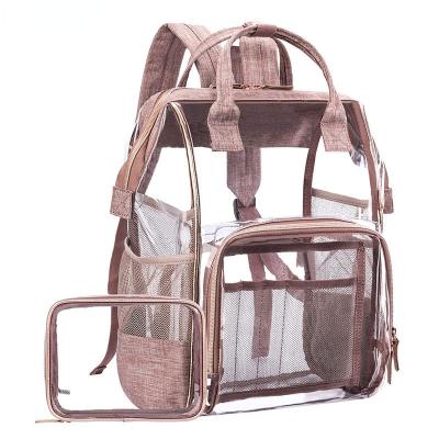 China 23L PTU Oxford Transparent Diaper Bag Backpack for sale