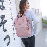 China ISO9001 Pink Oxford Cloth Large Capacity Mommy Nappy Bag Backpack for sale