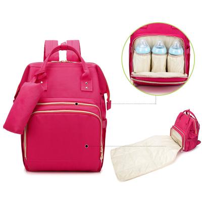 China 2022 High Quality Zipper Softback Mommy Diaper Bag Stroller Baby Care Waterproof USB Backpack for sale
