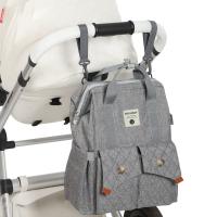 China Multifunctional Mommy Diaper Bag Backpack With Trailer Buckle OEM ODM for sale
