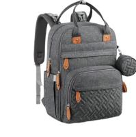 China Embossing Anti Theft Large Capacity Diaper Bag Backpack 20-35 Litre for sale