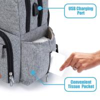 China Maternity Diaper Bag Backpack With USB Interface 11.4*7.5*17.7inch for sale