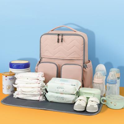 China Multi Pocket Large Diaper Bag Backpack Bags For Travel OEM ODM for sale
